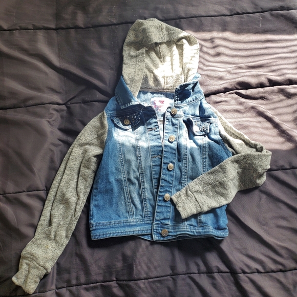 Justice | Jackets & Coats | Girl Med Justice Denim Jacket With Hood ...